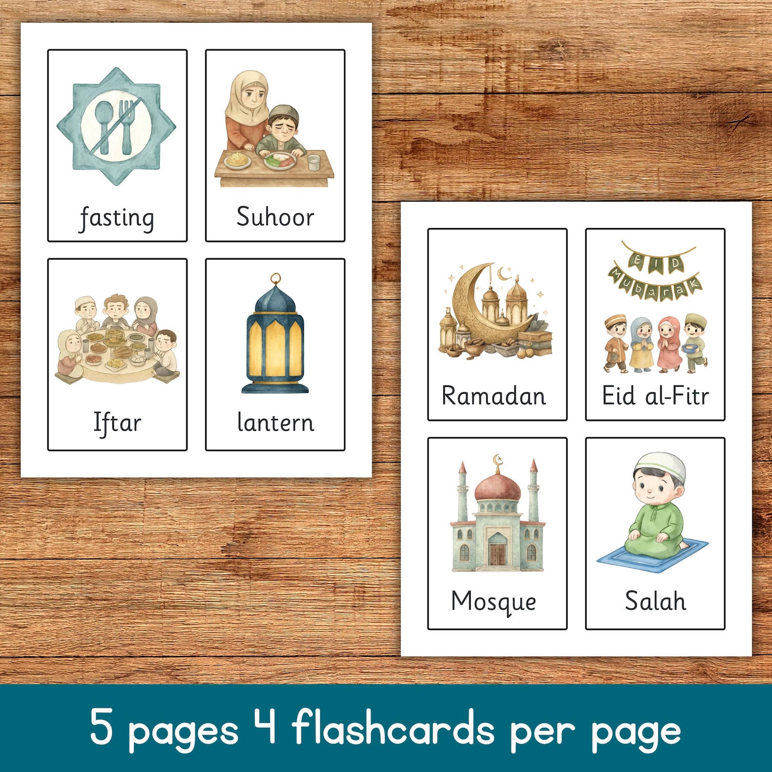 Eid Ramadan Flashcards, Ramadan Flash Cards, Eid Al-fitr Flashcards ...