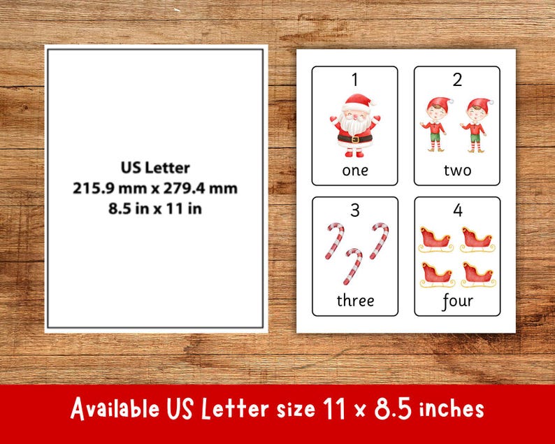 Christmas Flash Cards, Winter Flashcards, Christmas Educational ...