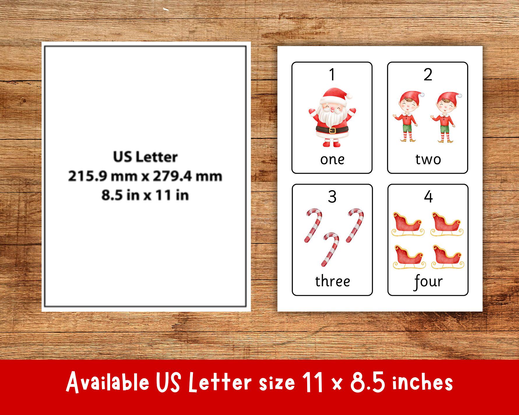 Christmas Flash Cards, Winter Flashcards, Christmas Educational ...