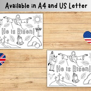 Easter Coloring Page, He is Risen Coloring Page, Christian Kids Easter ...