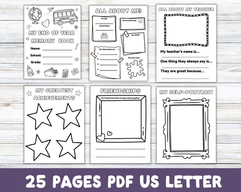 End of School Year Memory Book | Printable Keepsake Activity Book for ...