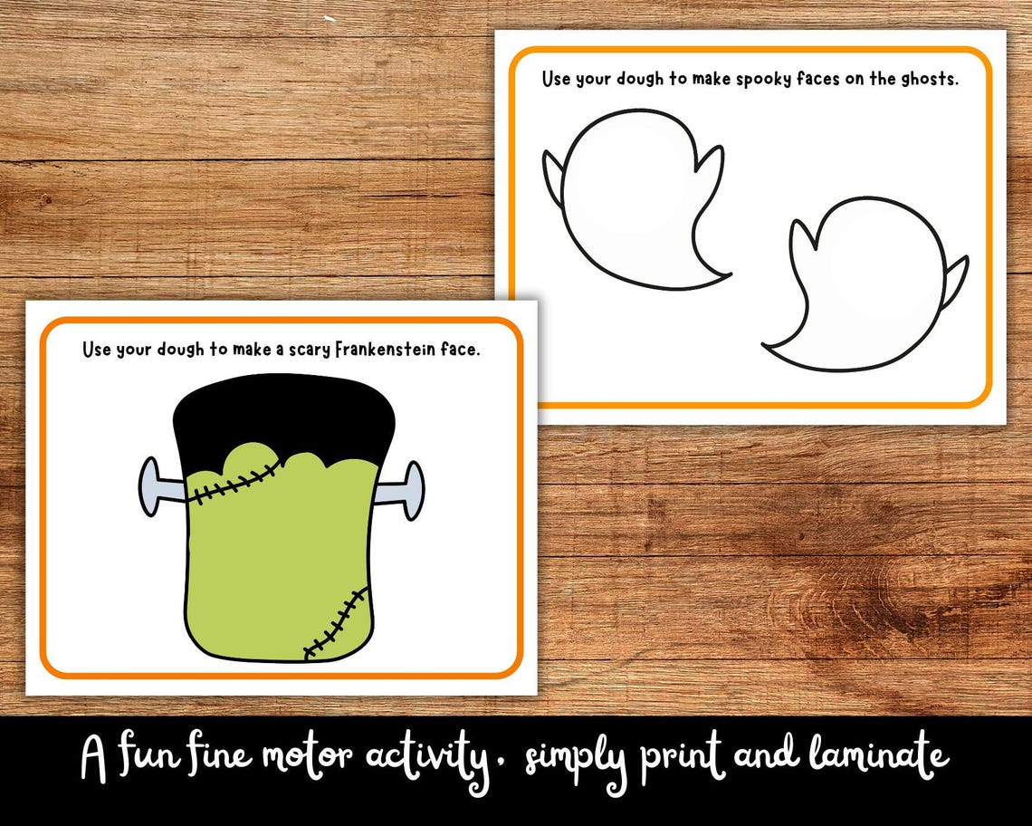 Halloween Play Dough Mats, Halloween Playdough Activity, Pre-school ...