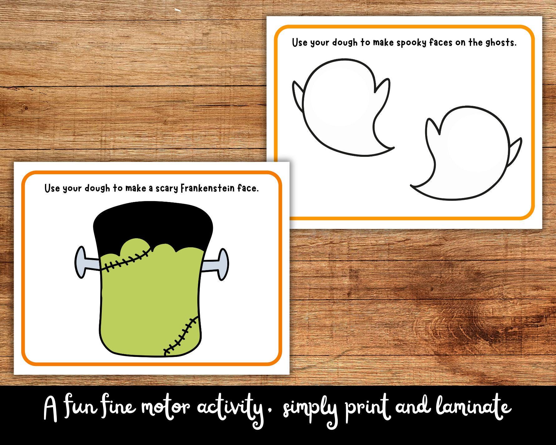 Halloween Play Dough Mats, Halloween Playdough Activity, Pre-school ...