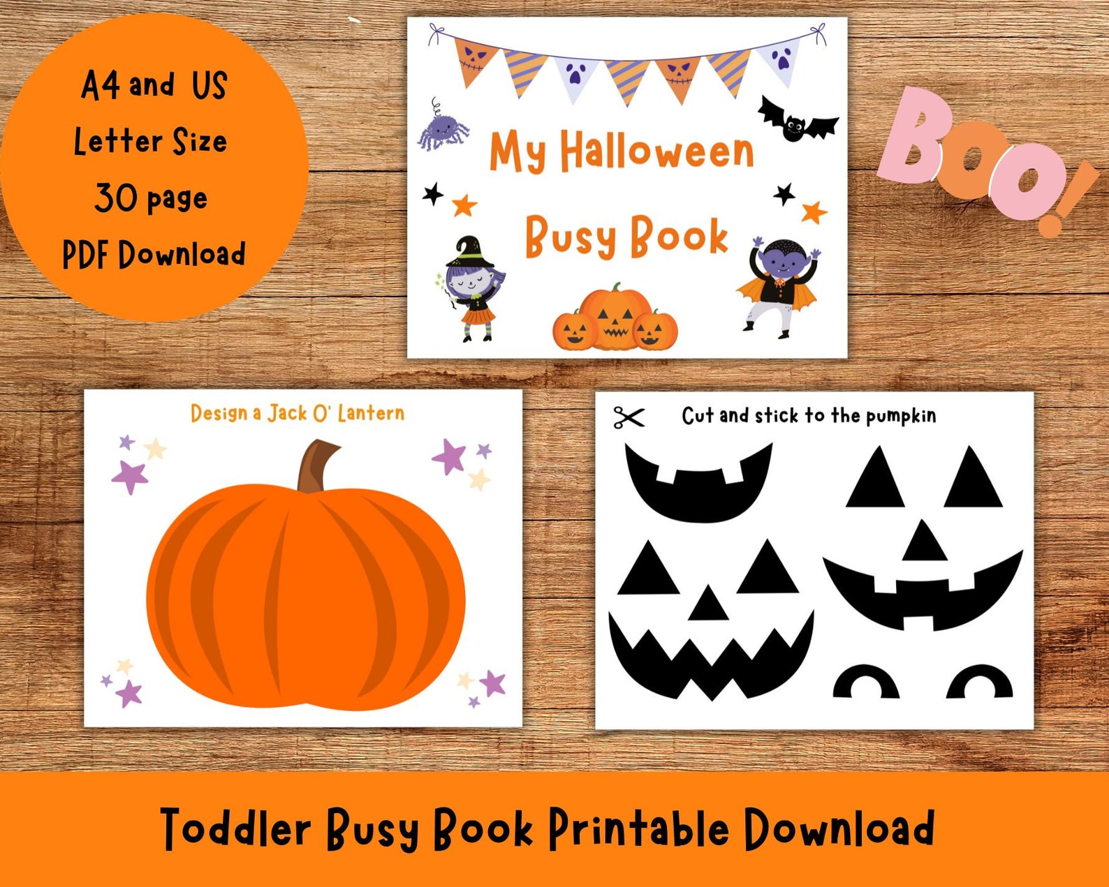 Halloween Busy Book, Halloween Busy Binder, Toddler Learning Binder ...