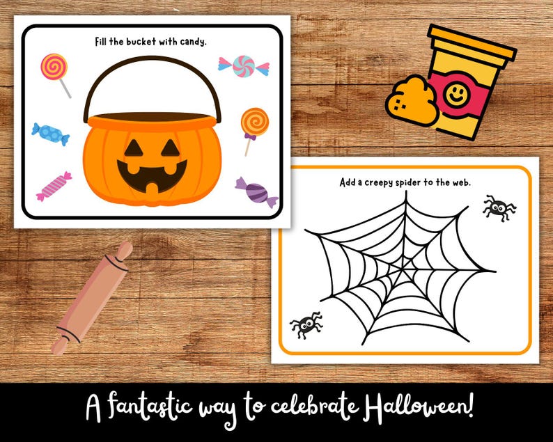 Halloween Play Dough Mats, Halloween Playdough Activity, Pre-school ...