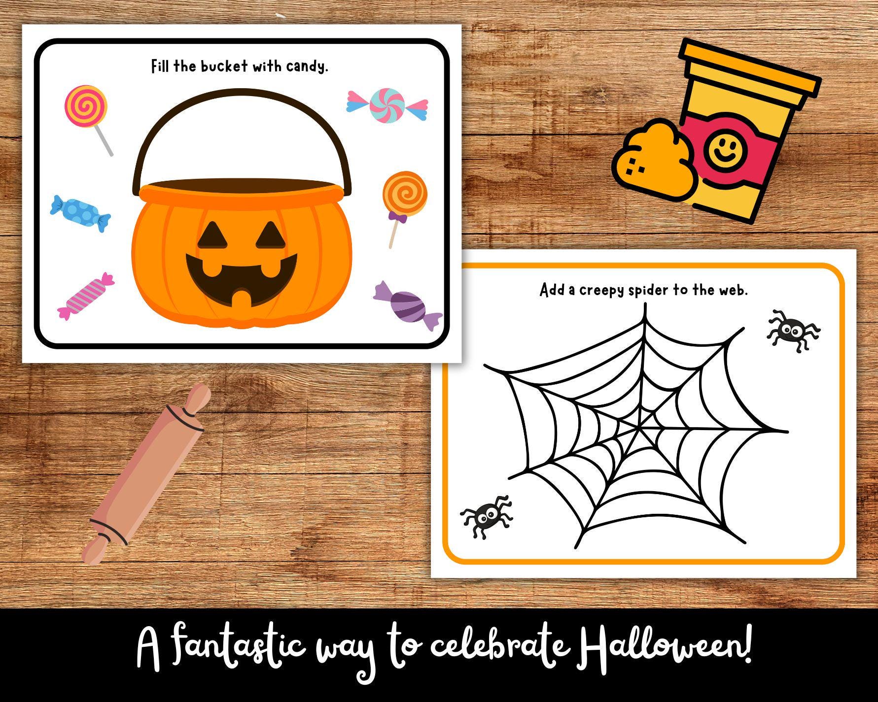 Halloween Play Dough Mats, Halloween Playdough Activity, Pre-school ...