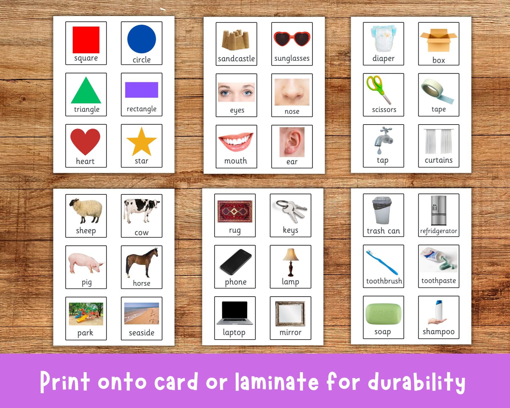 First Word Flash Cards, Baby First Word Flashcards, Educational ...