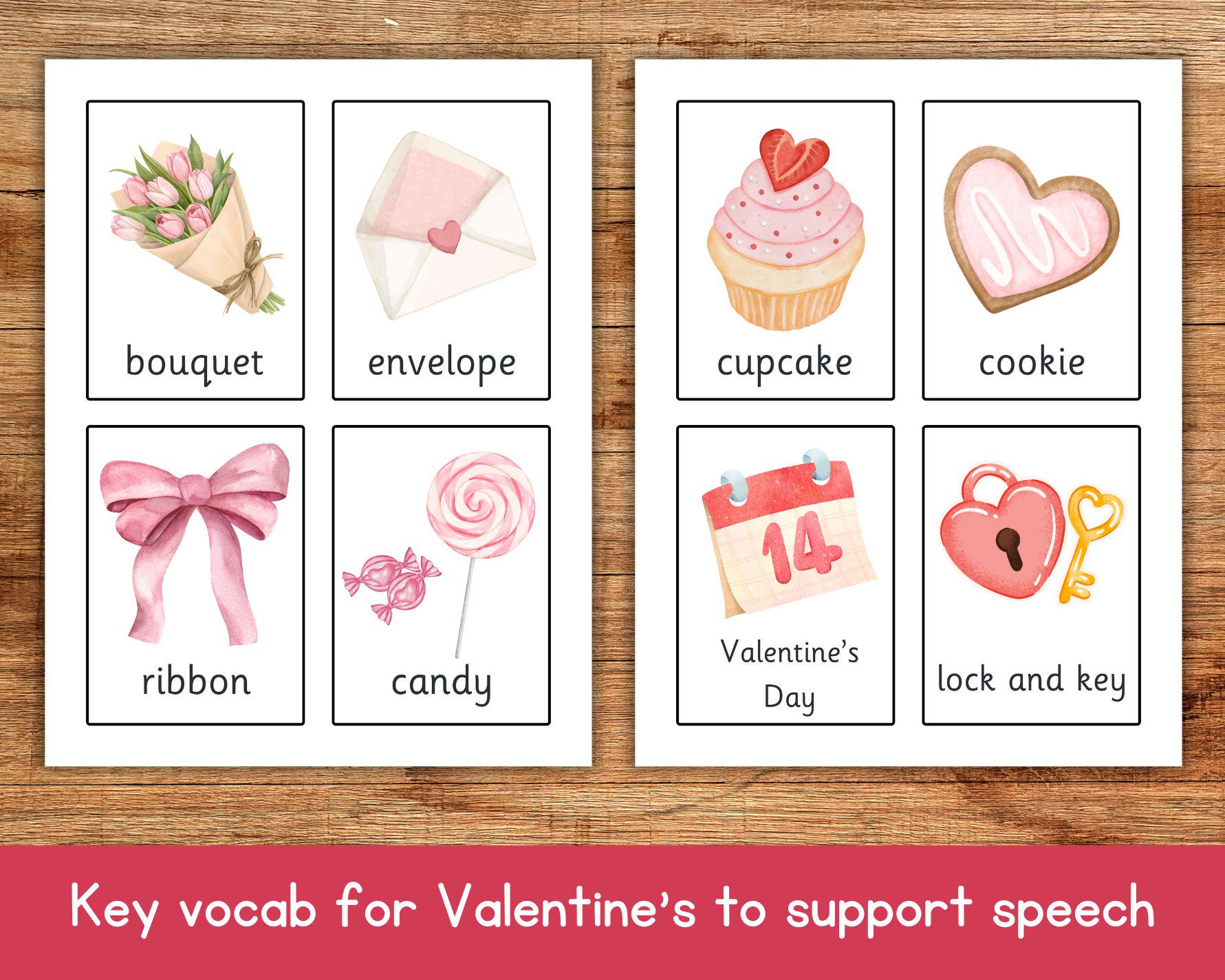 Valentine's Day Flash Cards, Flashcards, Educational Printable, Toddler ...