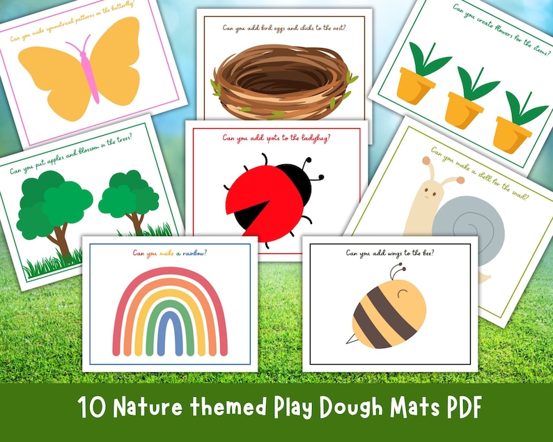 Nature Play Dough, Plants Flowers Trees Insects, Playdough Activity ...