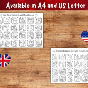 Advent Calendar Coloring Page , Christmas Countdown Coloring, Printable ...