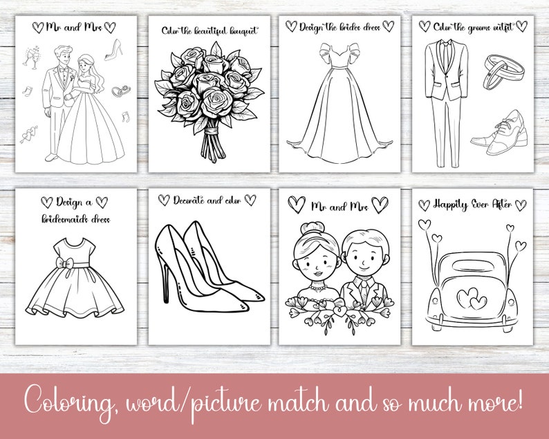Kids Wedding Activity Pack, Kids Wedding Games, Wedding Coloring Pages ...
