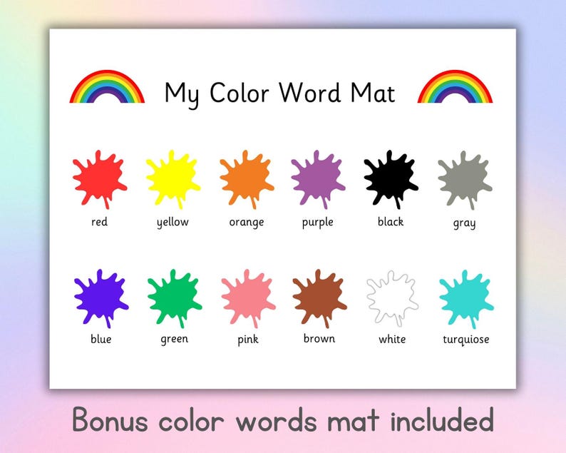 Color Flashcards, Toddler Flashcards, Baby Flashcards, Pre-school ...