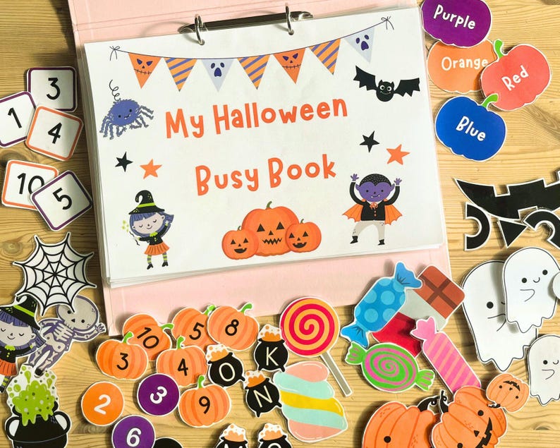 Halloween Busy Book, Halloween Busy Binder, Toddler Learning Binder ...