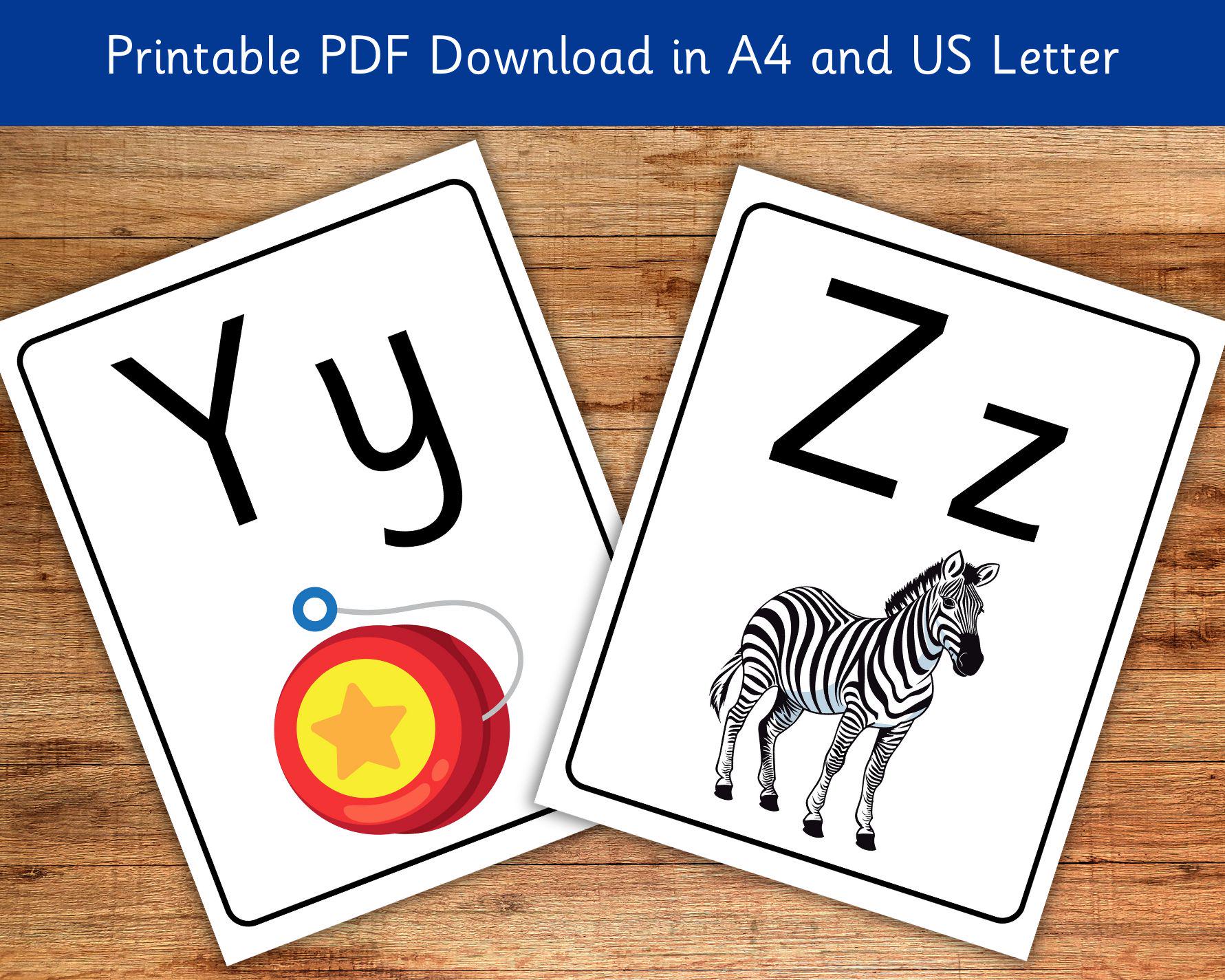 Alphabet Poster, Printable Alphabet Posters, Alphabet Flashcards ...