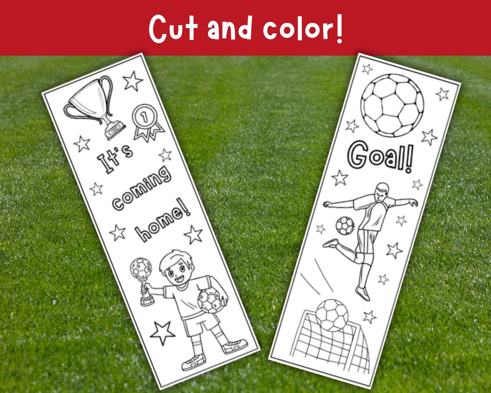 England Football Colouring Bookmarks, Colour Your Own Bookmarks, Euros ...