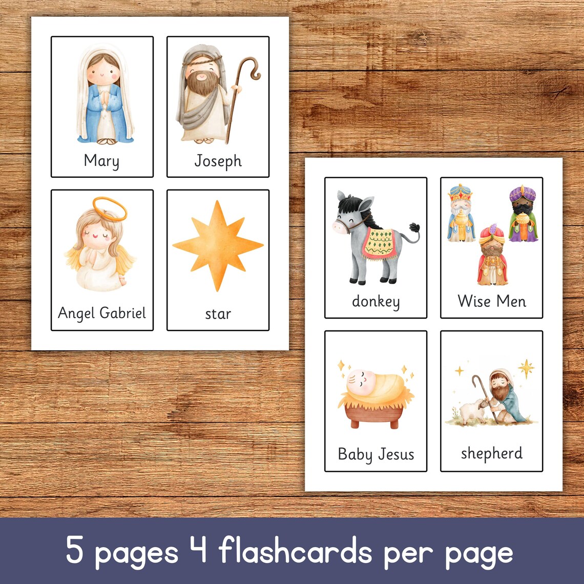 Nativity Flash Cards, Christmas Flashcards, Christian Flashcards ...