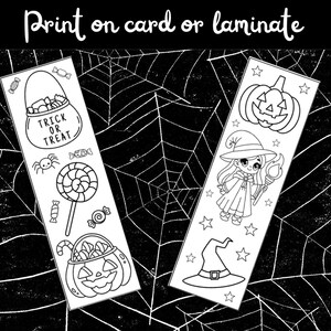 Halloween Coloring Bookmarks, Kids Halloween Activity, Halloween ...