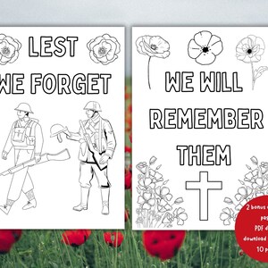 Remembrance Day Craft and Colouring Activity Pages, Kids Printable ...