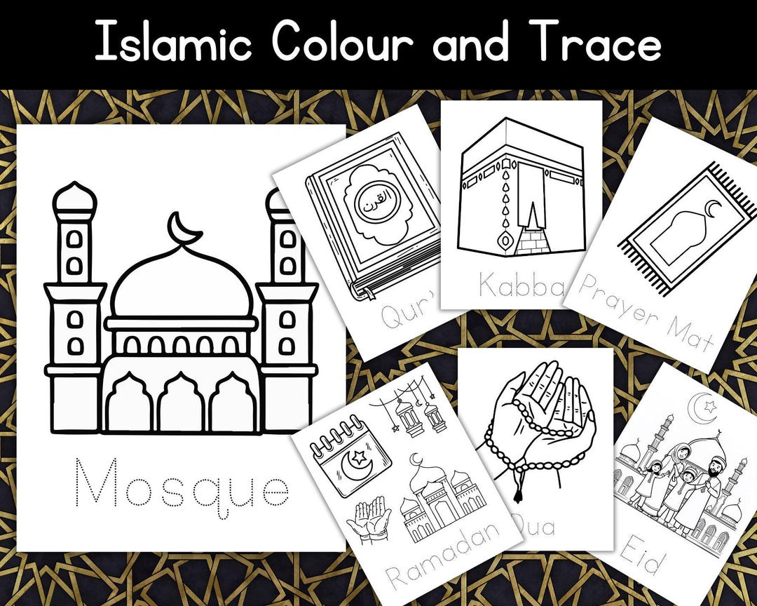 Ramadan Coloring, Eid Tracing, Eid Coloring Pages, Islam Kids Activity ...