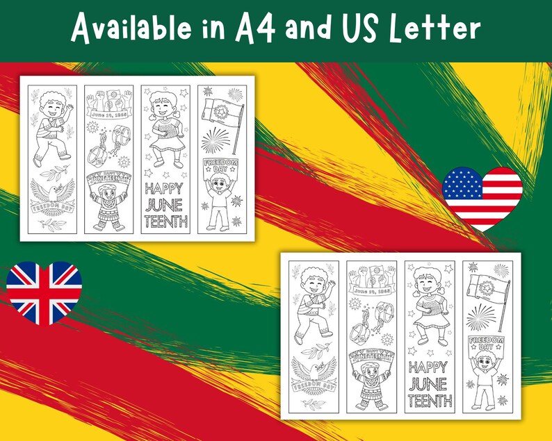 Printable Juneteenth Coloring Bookmarks, Color Your Own Bookmarks ...