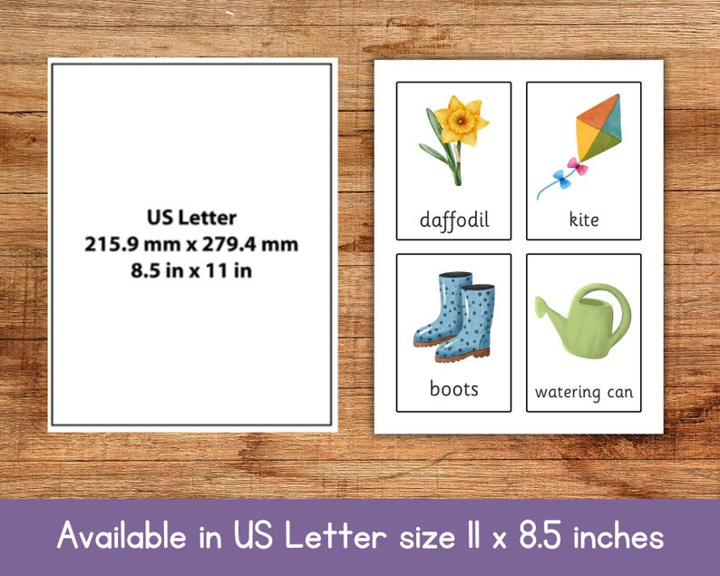 Spring Flash Cards, Easter Flashcards, Educational Printable, Toddler ...