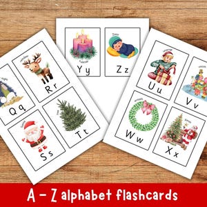 Christmas Flash Cards, Winter Flashcards, Christmas Educational ...
