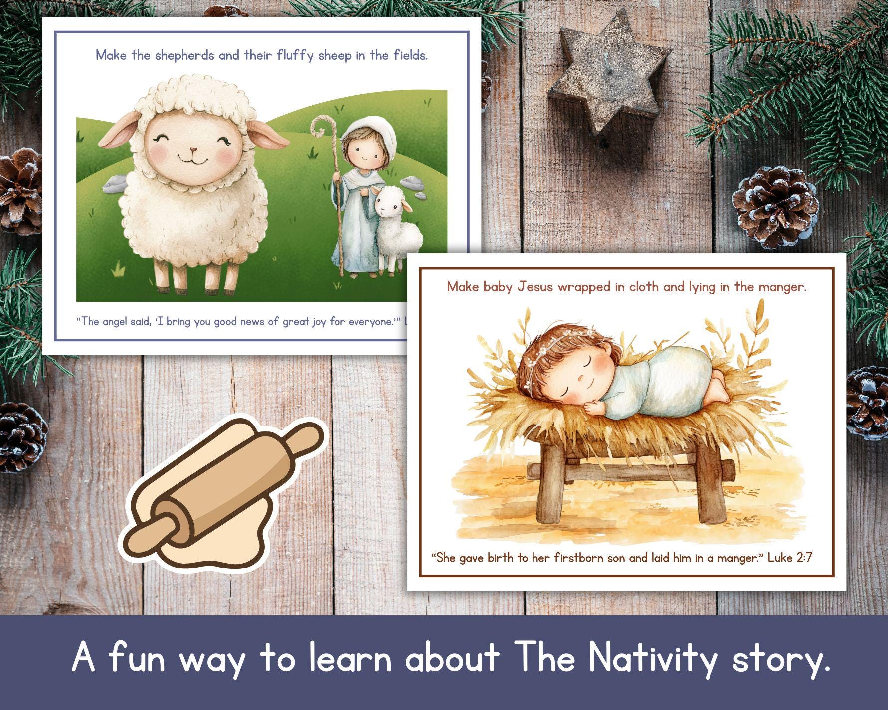 Nativity Playdough Mats, Christmas Playdough Activity, Christmas Story ...