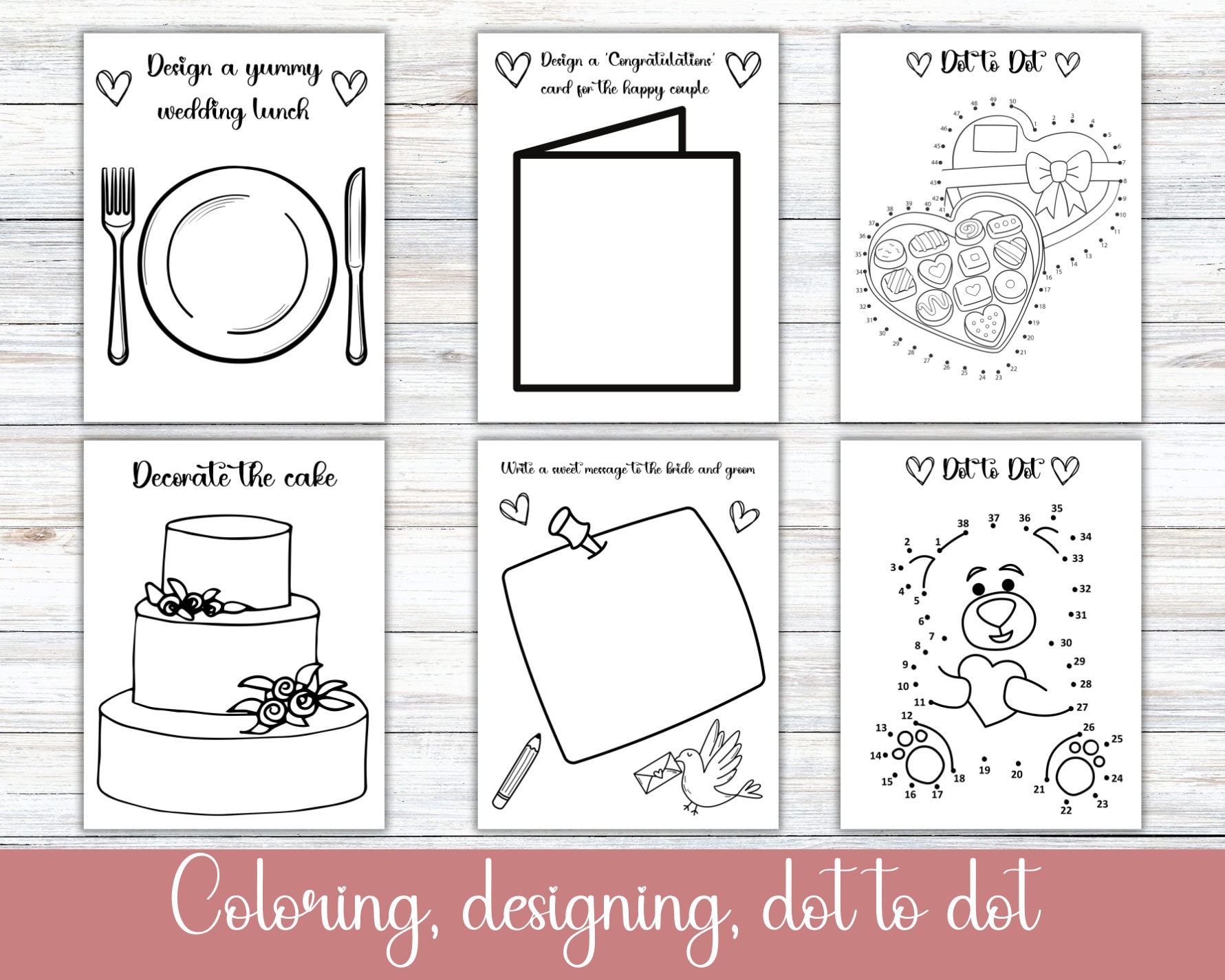 Kids Wedding Activity Pack, Kids Wedding Games, Wedding Coloring Pages ...