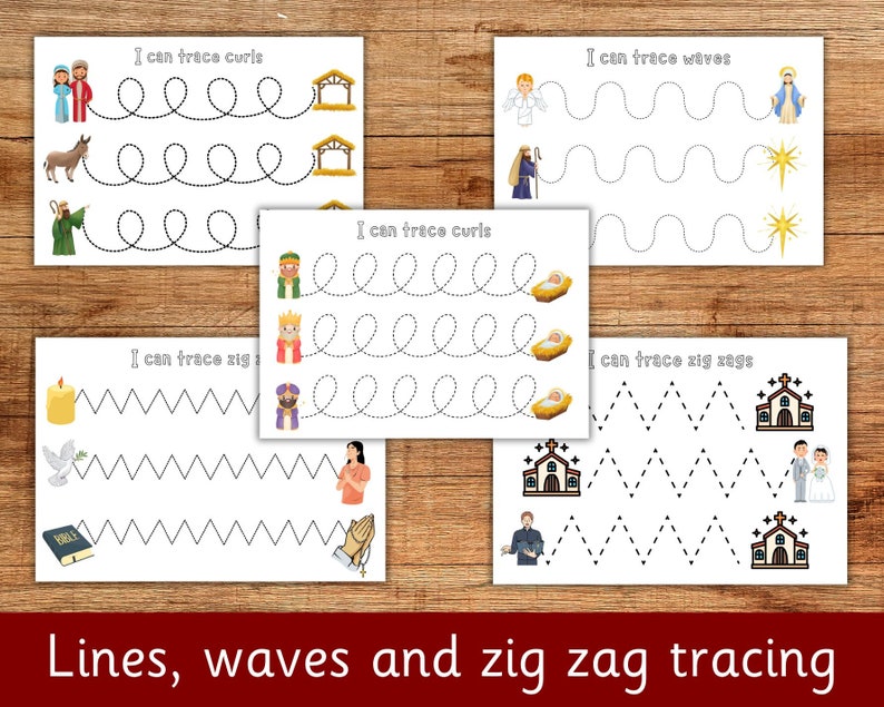 Bible Tracing Worksheets Bundle, Sunday School Educational Activity ...