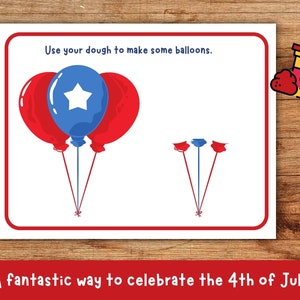 July 4th Play Dough Mats, Independence Day Playdough Activity, Kids and ...