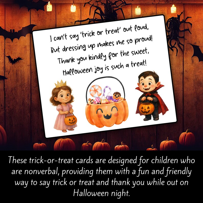 Trick or Treat Communication Cards, Halloween Communication Cards ...