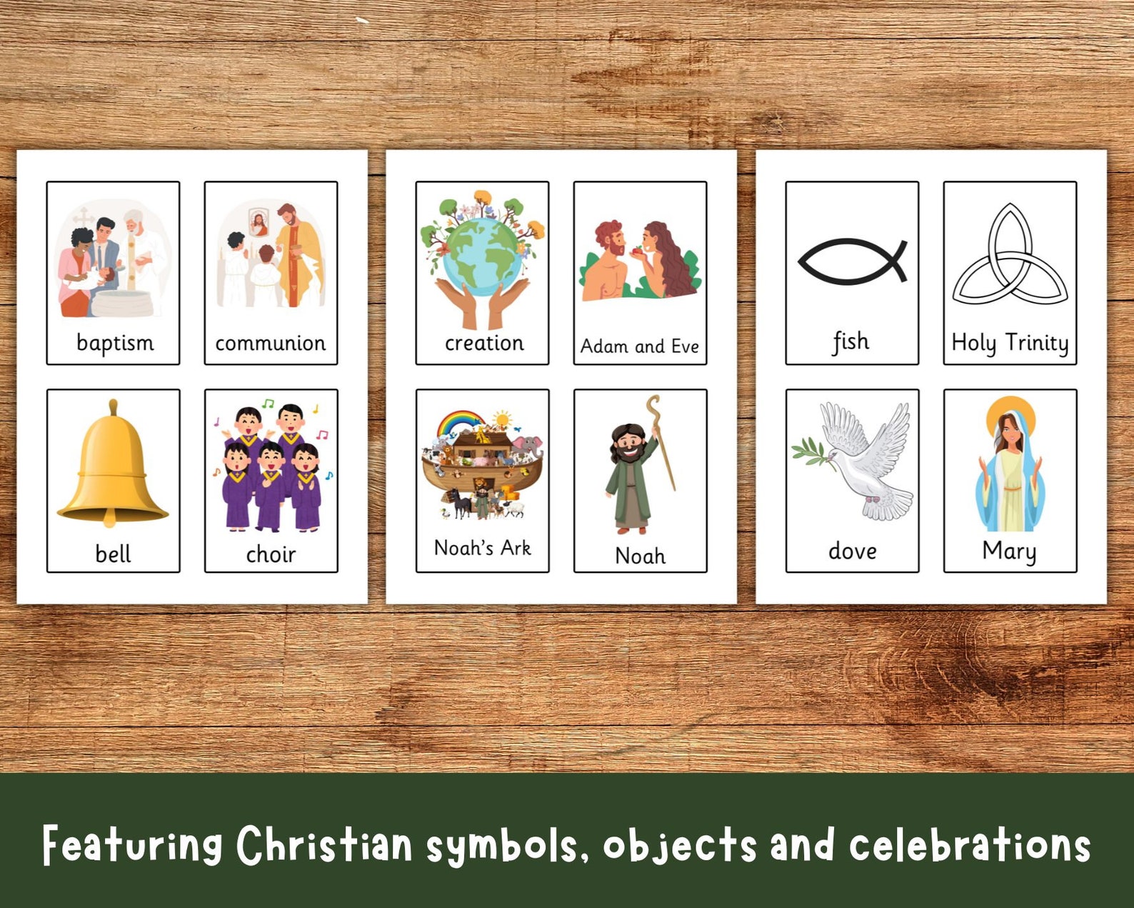 Kids Bible Flashcards, Christian Flash Cards, Christian Key Vocabulary ...