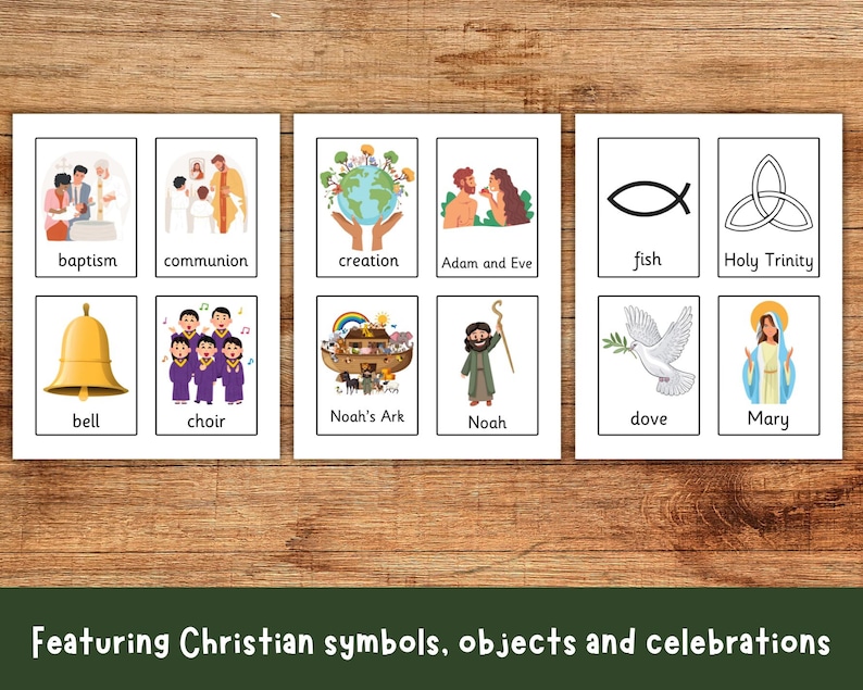 Kids Bible Flashcards, Christian Flash Cards, Christian Key Vocabulary ...