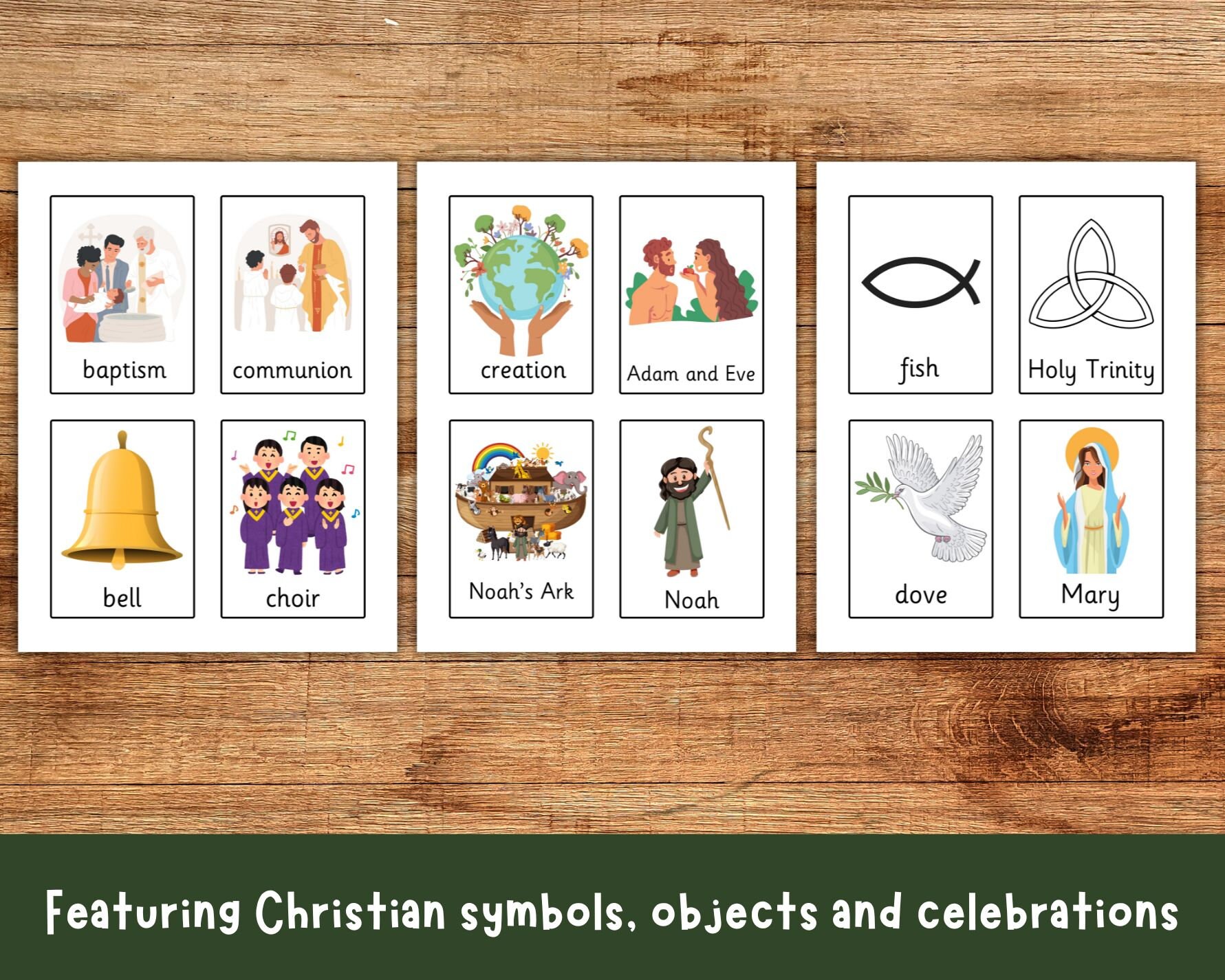 Kids Bible Flashcards, Christian Flash Cards, Christian Key Vocabulary ...