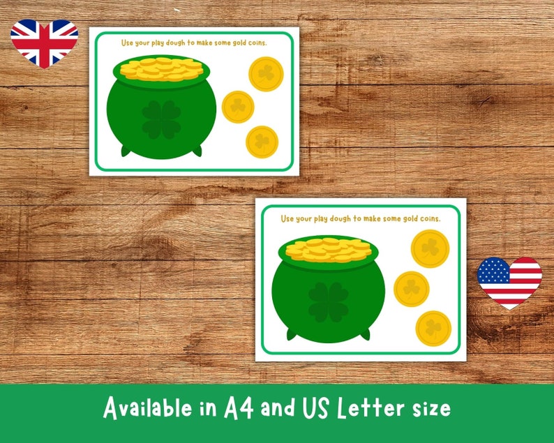St Patrick's Day Play Dough Mats, Playdough Activity, Kids and Toddler ...
