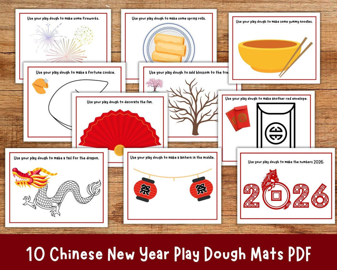 Chinese New Year 2026 Playdough Mats, Lunar New Year Playdough Activity ...