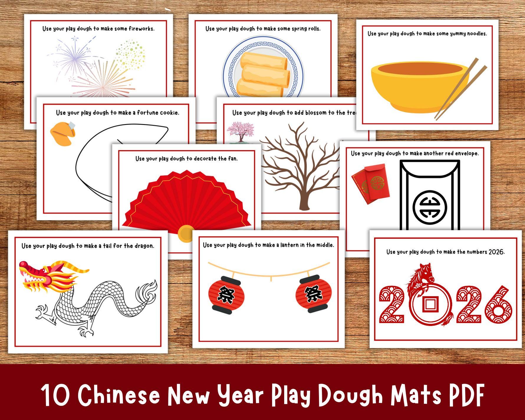 Chinese New Year 2026 Playdough Mats, Lunar New Year Playdough Activity ...