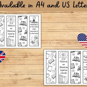 Printable Book Themed Coloring Bookmarks, Color Your Own Reading ...