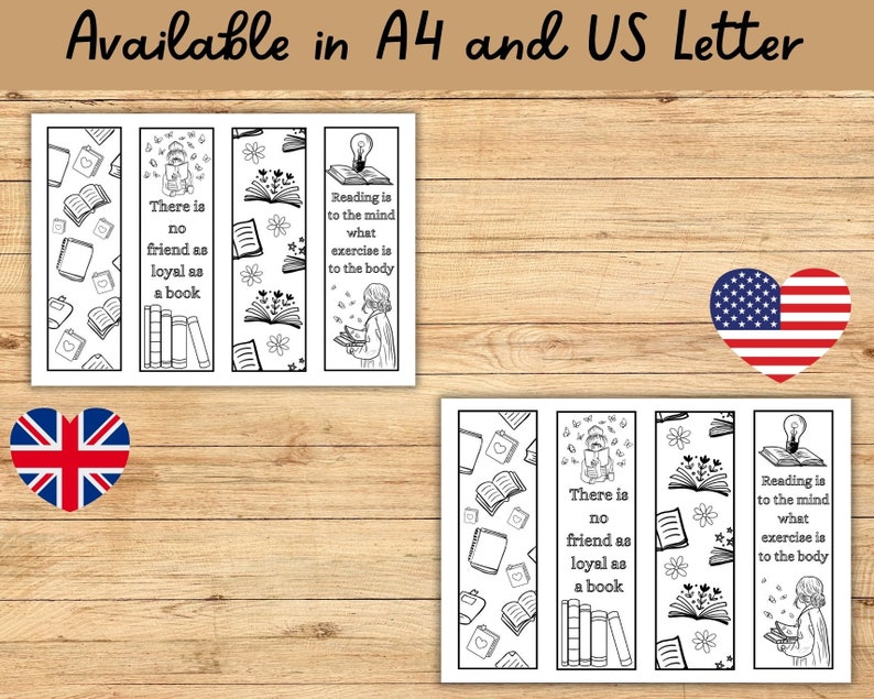 Printable Book Themed Coloring Bookmarks, Color Your Own Reading ...
