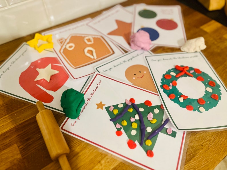 Christmas Playdough Mats, Playdough Activity, Kids and Toddler ...