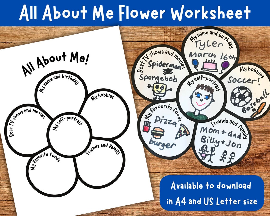 All About Me Printable, Kids Educational Activity, Get to Know Me, Meet ...