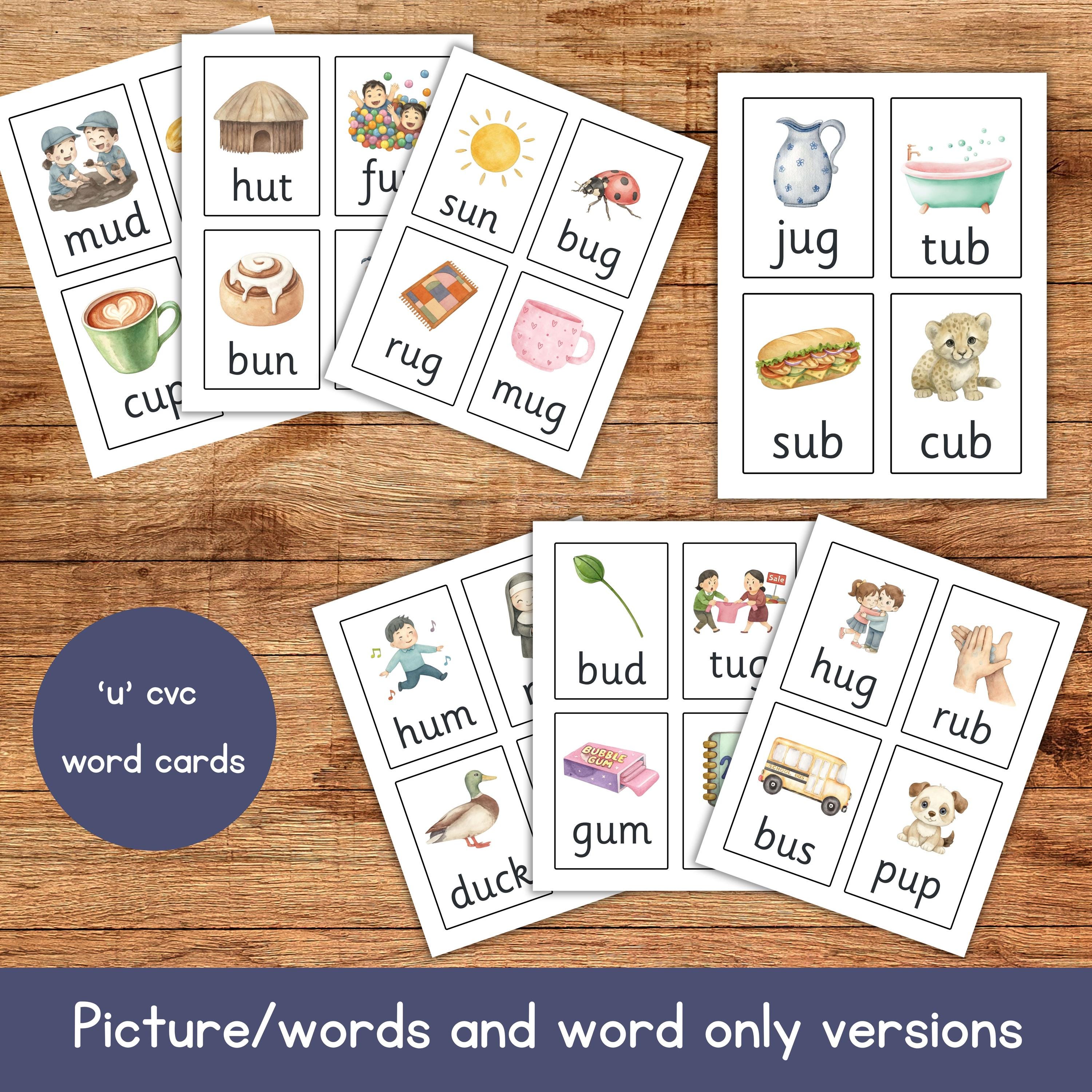 CVC Word Flash Cards, Short Vowels, 280 Phonics Flash Cards Bundle ...