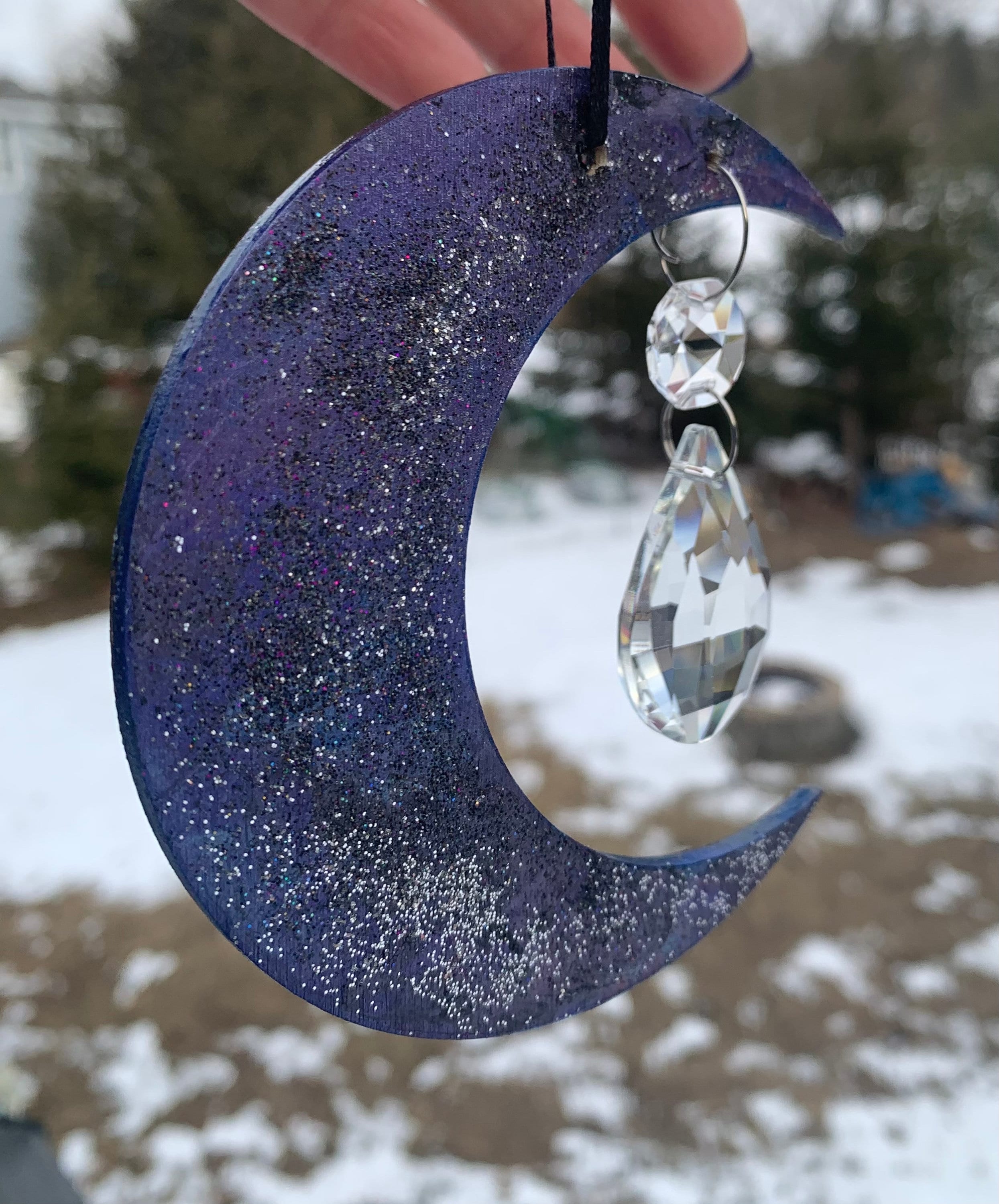Crescent Moon Acrylic Wall Art-moon Hanging Art-celestial Hanging Wall ...