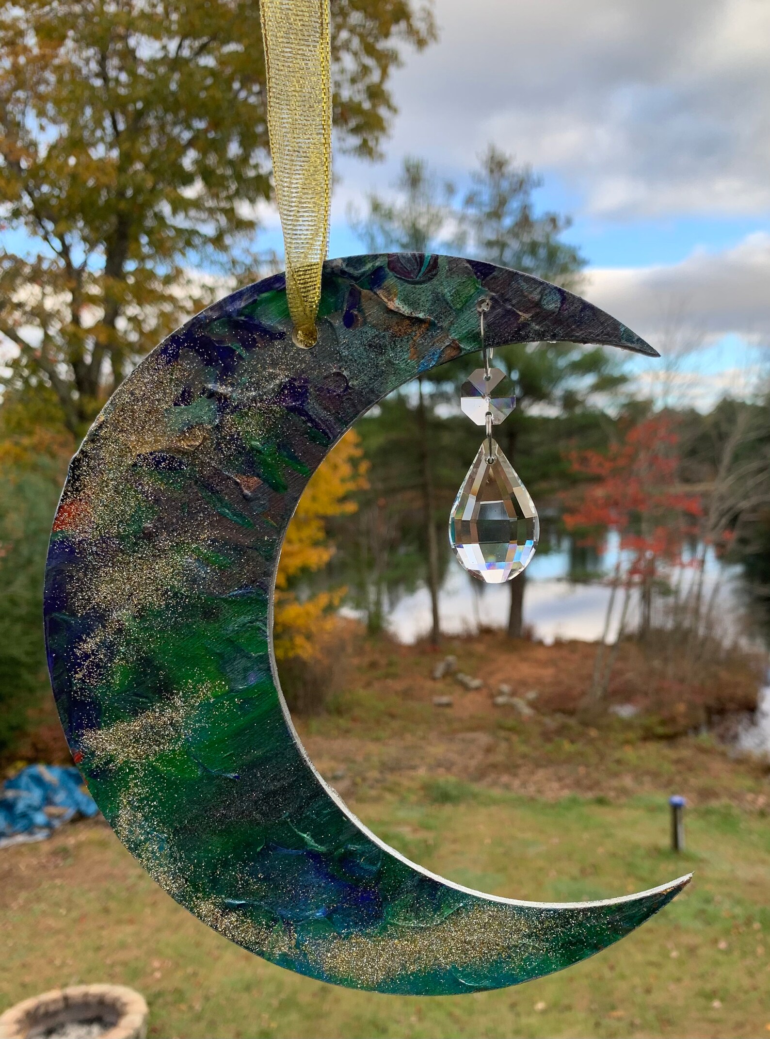 Crescent Moon Acrylic Wall Art-moon Hanging Art-celestial Hanging Wall ...