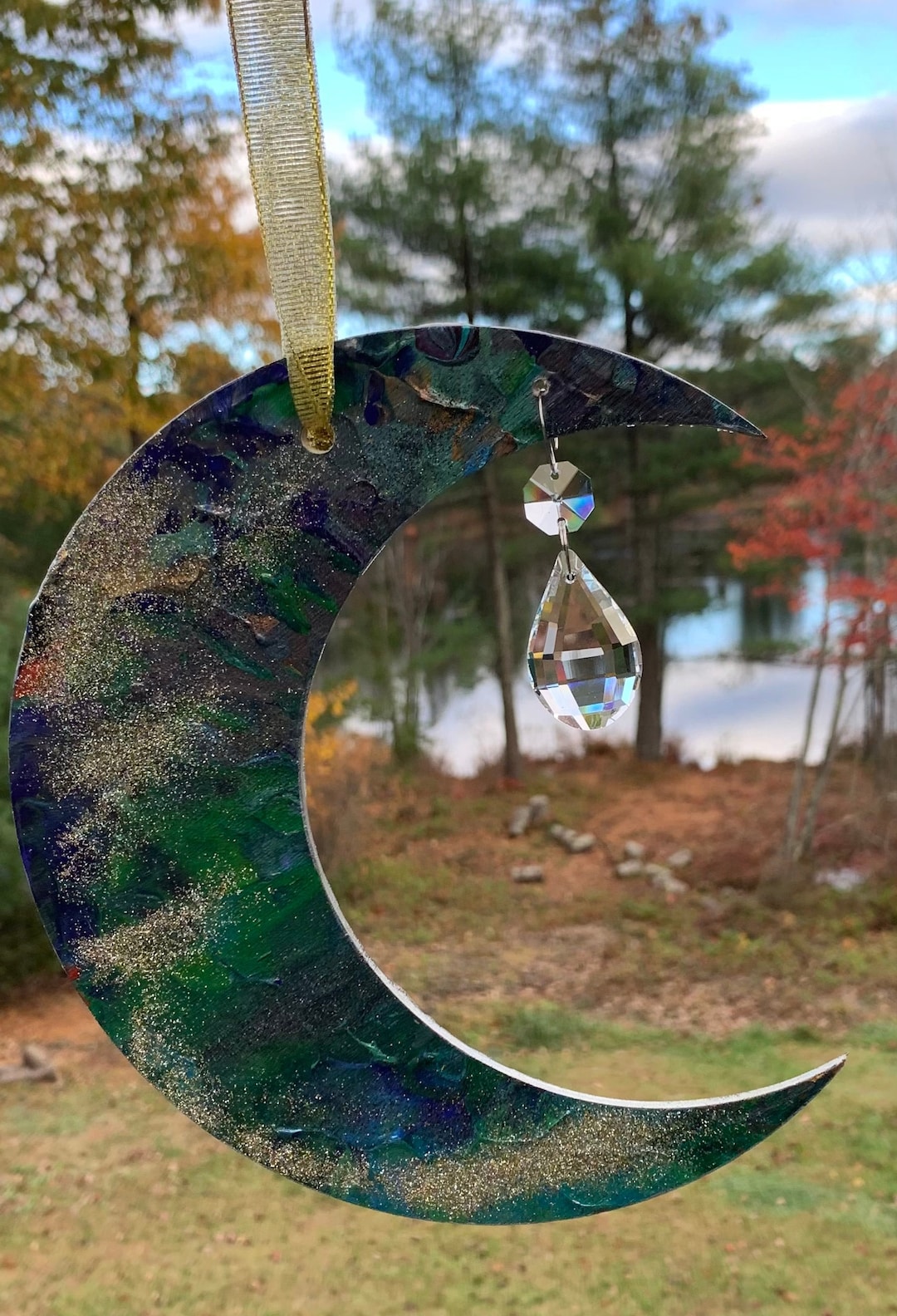 Crescent Moon Acrylic Wall Art-moon Hanging Art-celestial Hanging Wall ...