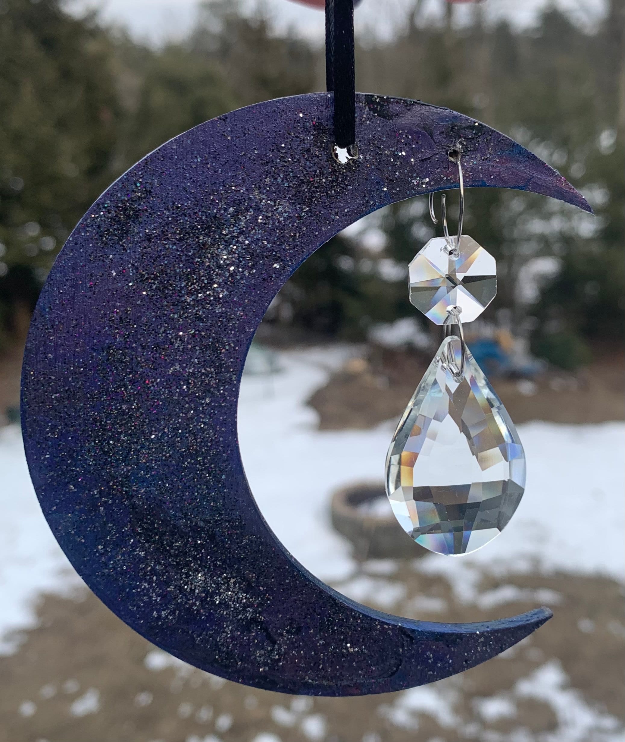 Crescent Moon Acrylic Wall Art-moon Hanging Art-celestial Hanging Wall ...