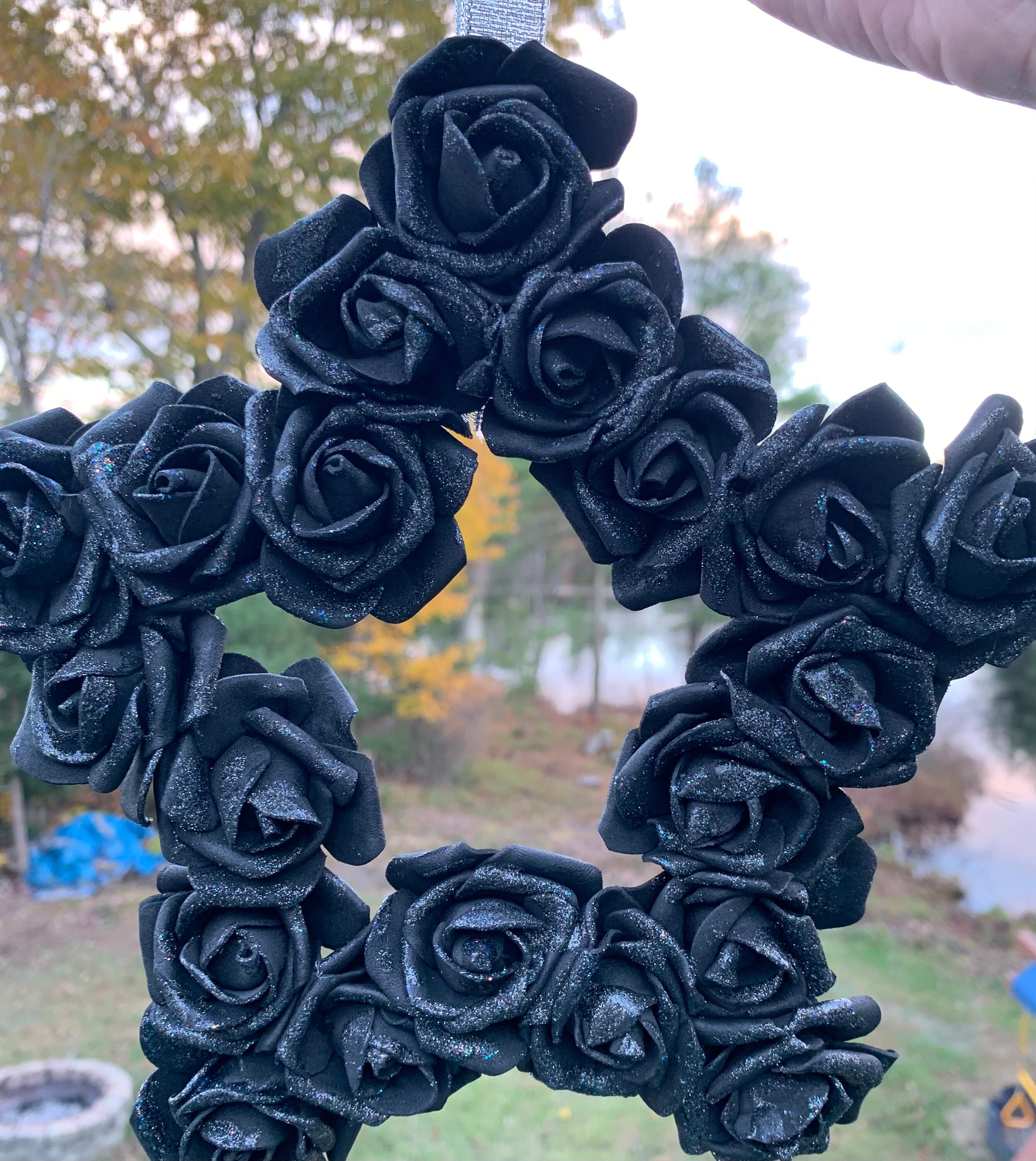 Black Rose Wreath-gothic Decor-black Wreath-black Rose Wall Hanging - Etsy