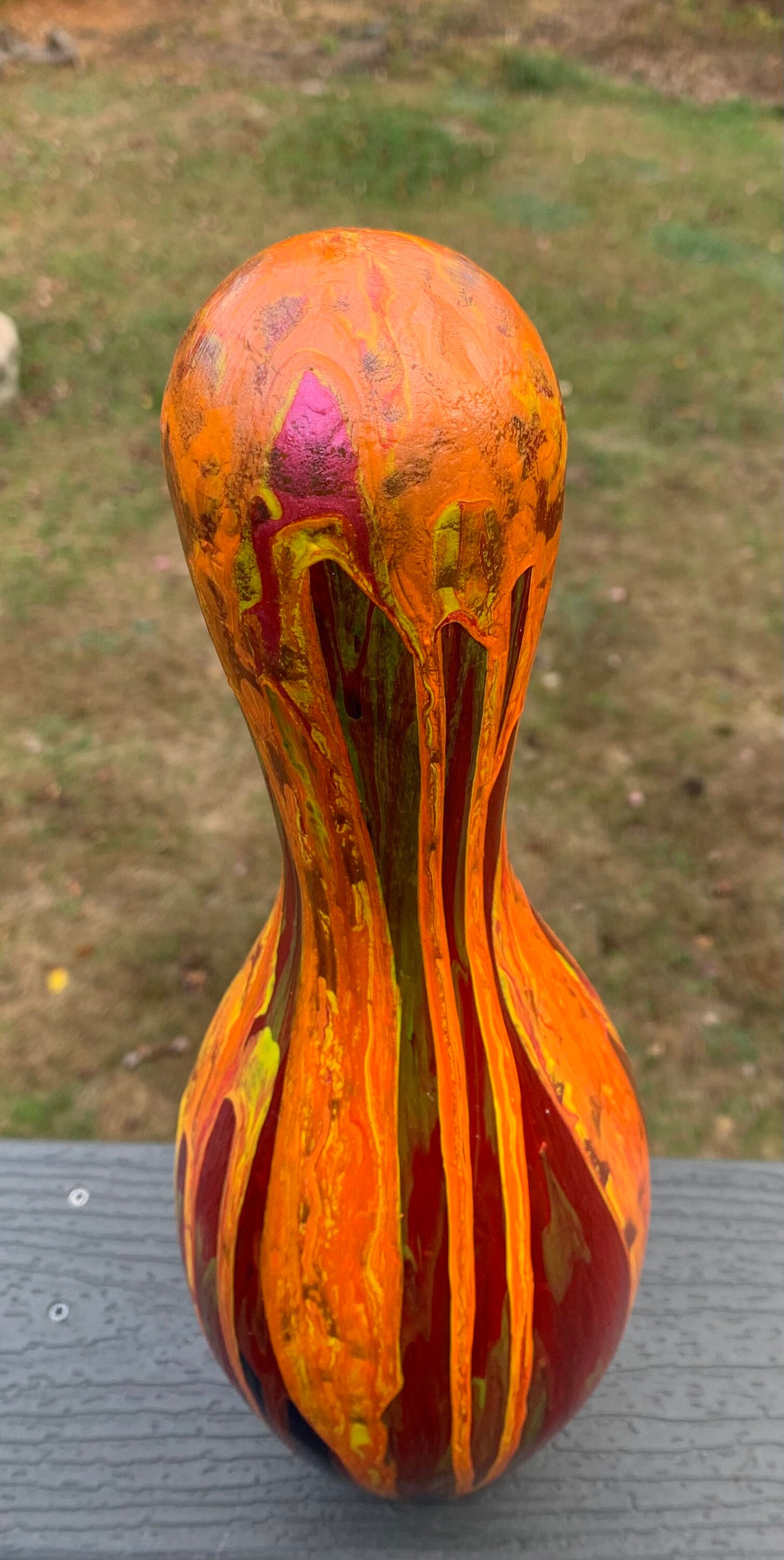 Bowling Pin-painted Bowling Pin-orange Bowling-pin-bowling Party ...