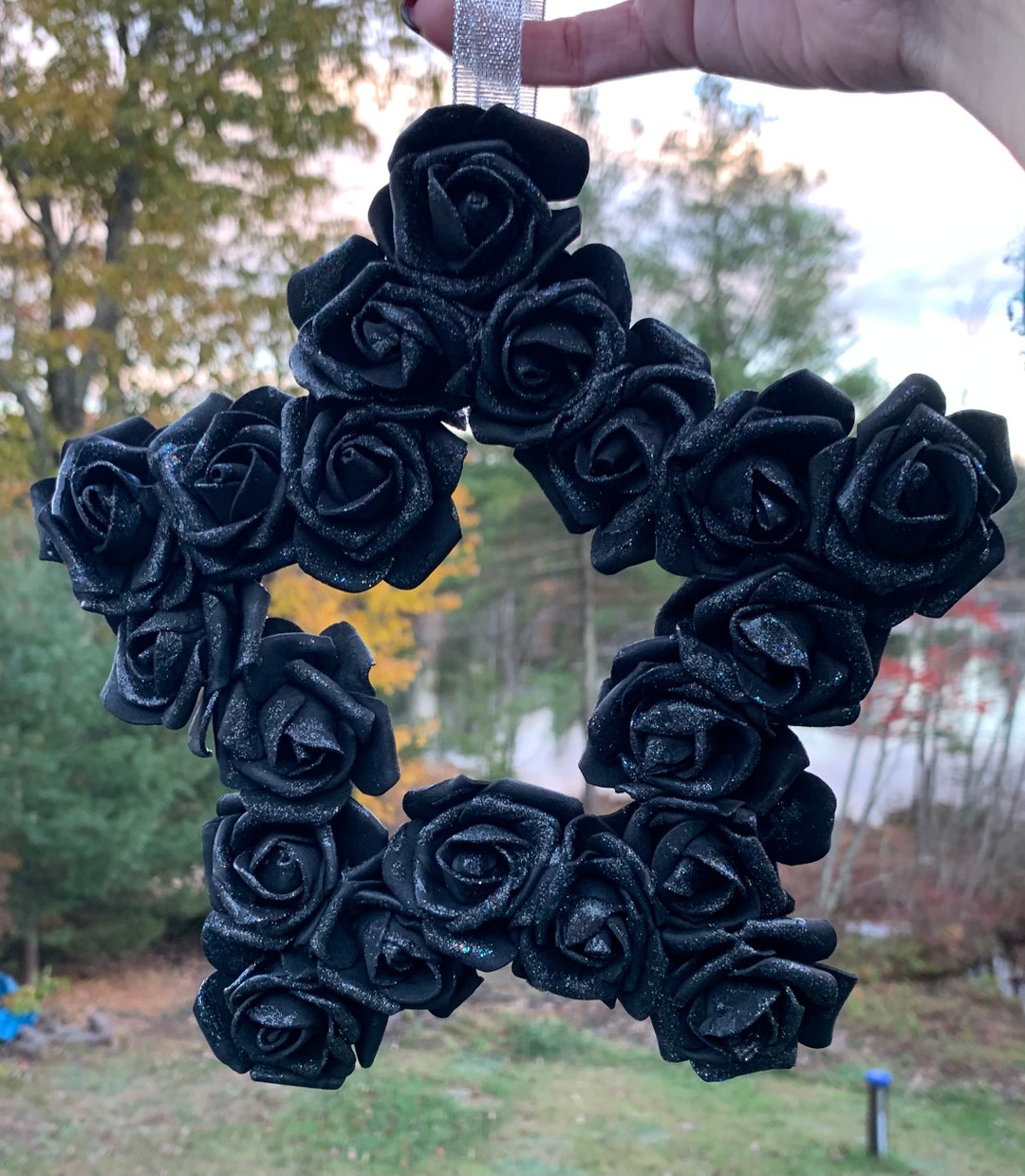 Black Rose Wreath-gothic Decor-black Wreath-black Rose Wall Hanging - Etsy