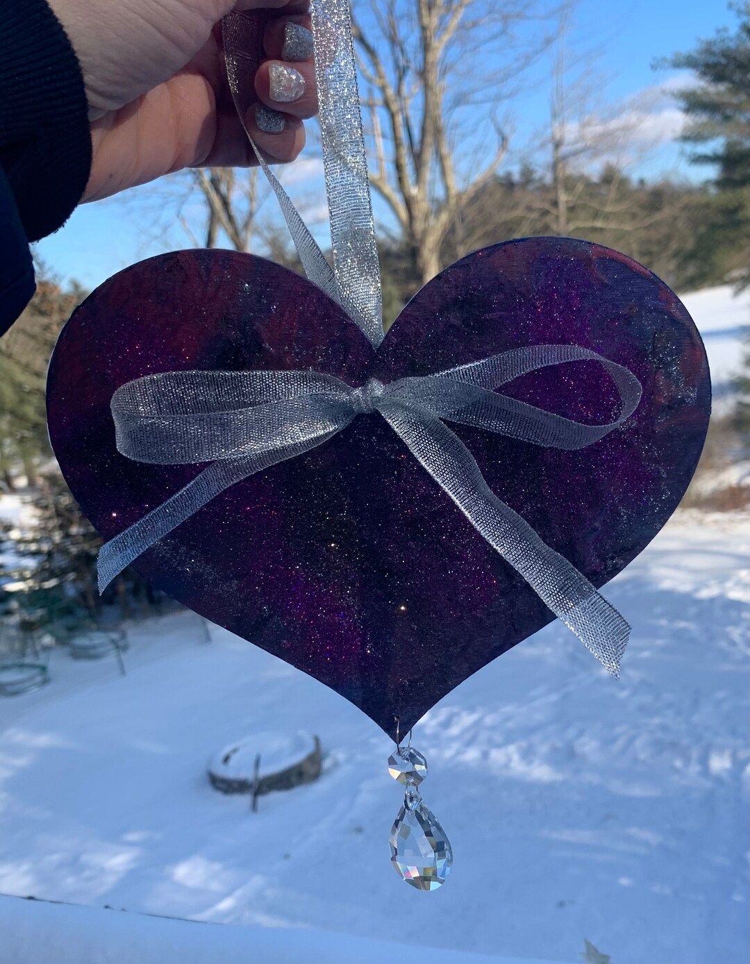 Valentines Day Heart Shaped Acrylic Wall Art-heart Hanging Art-heart ...